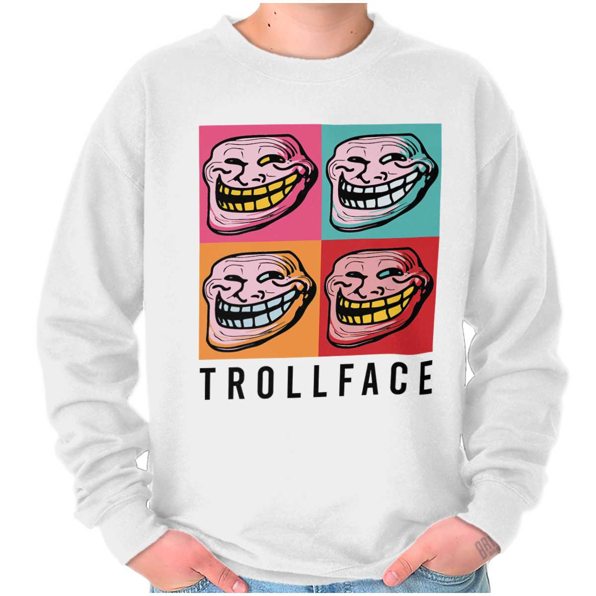 Troll Face Meme Crewneck Sweatshirt | Troll Face | Brisco Brands ...
