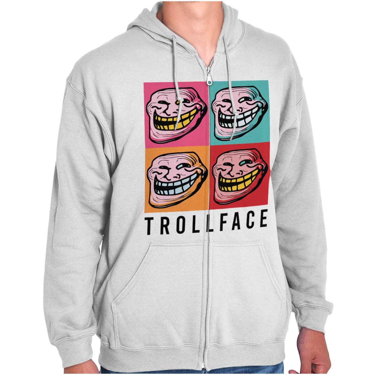 Troll Face Meme Zip Hoodie | Troll Face | Brisco Brands – Brisco Apparel