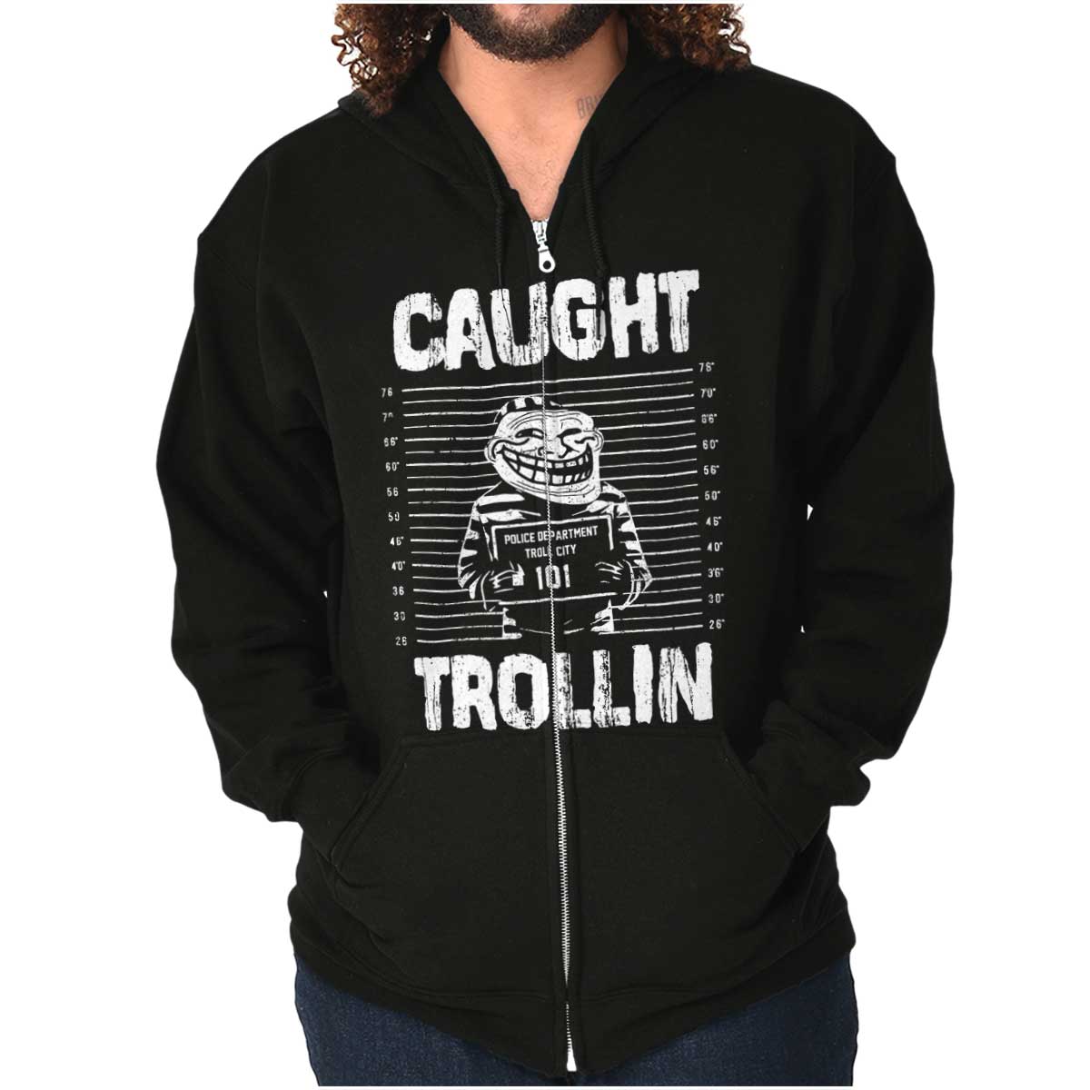 Troll Face Caught Full Zip Hooded Sweatshirt | Troll Face | Brisco ...
